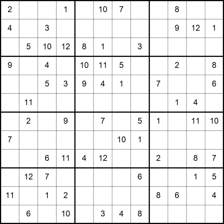 Sudoku 16 16 Numbers Printable Sudoku Printable - Lyana Printable Sudoku